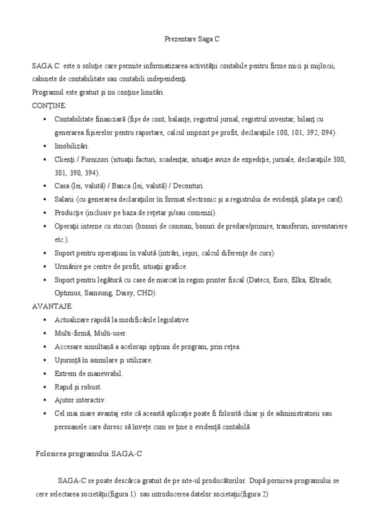 Prezentare Saga C | PDF