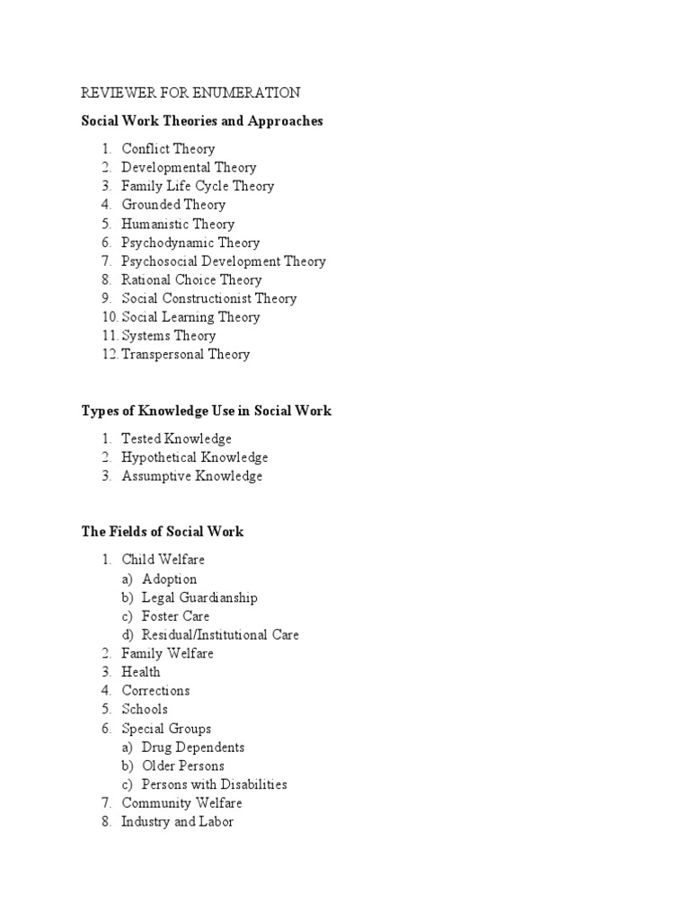 Enumeration Reviewer | PDF | Cognitive Behavioral Therapy | Social Work