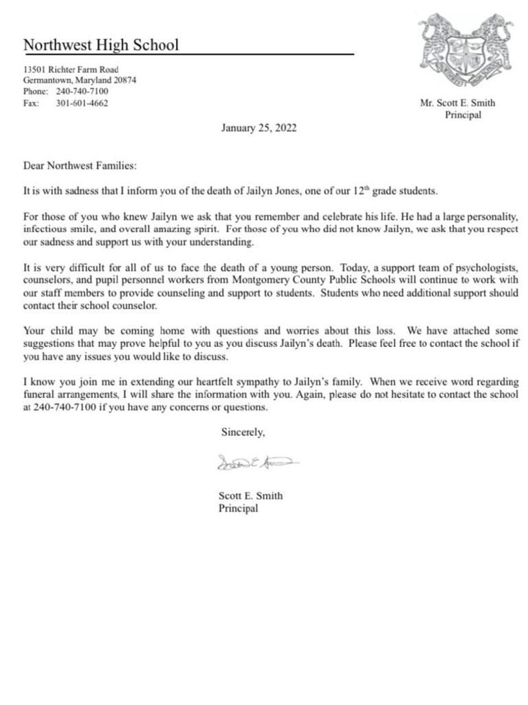 Northwest High School Letter | PDF