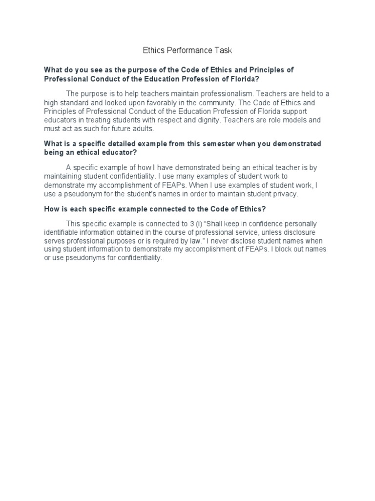 Ethics Performance Task | PDF | Career & Growth | Self-Improvement