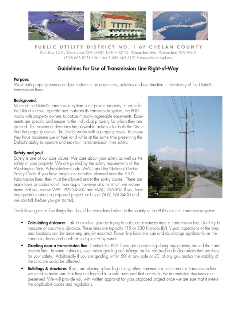 Guidelines For Use of Transmission Line Right-of-Way: Purpose | PDF ...