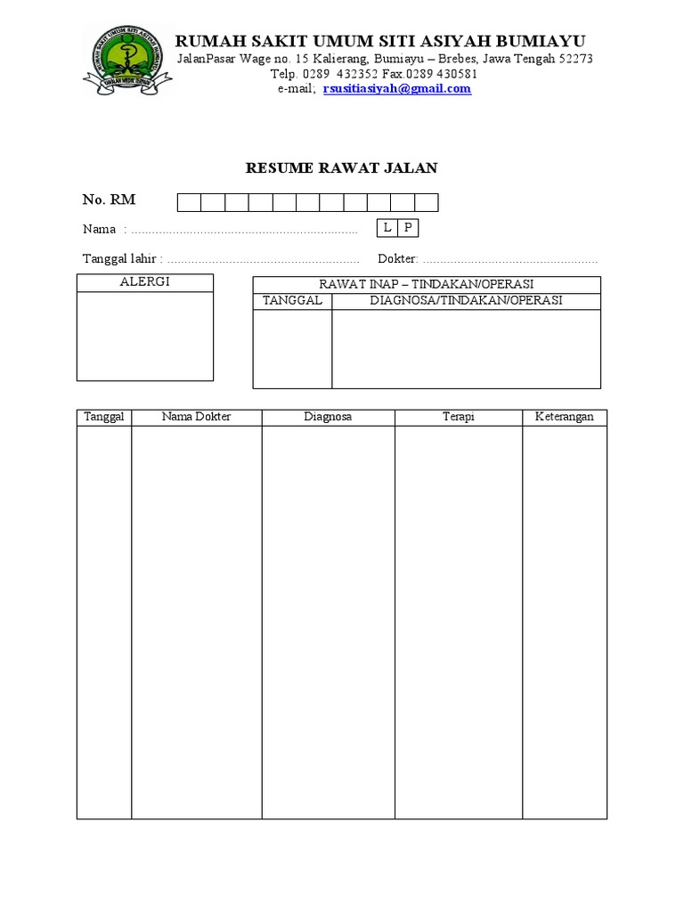 Resume Pasien Rawat Jalan | PDF