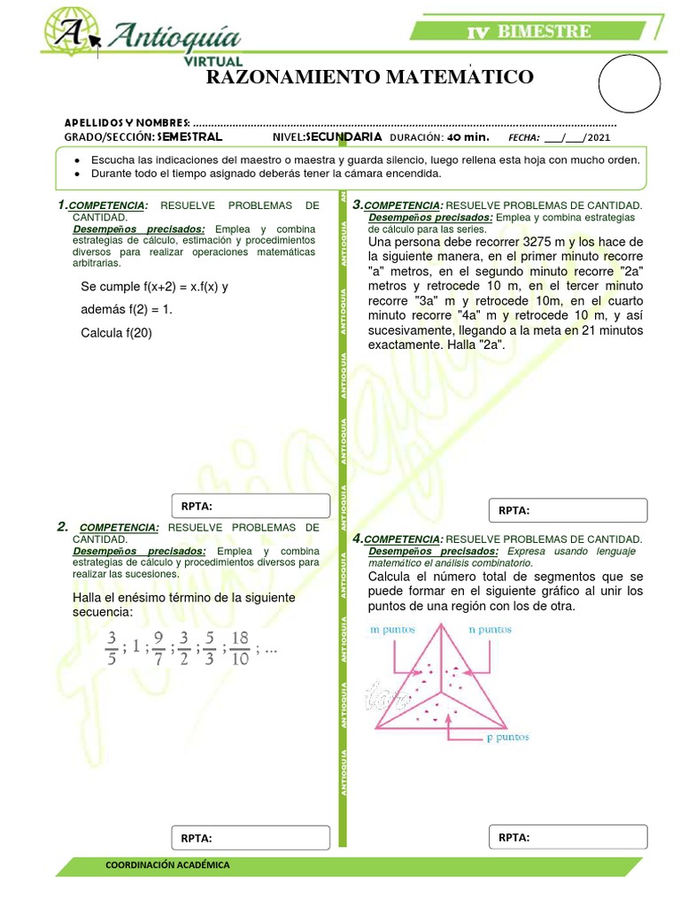 RM Semestral | PDF | Matemáticas