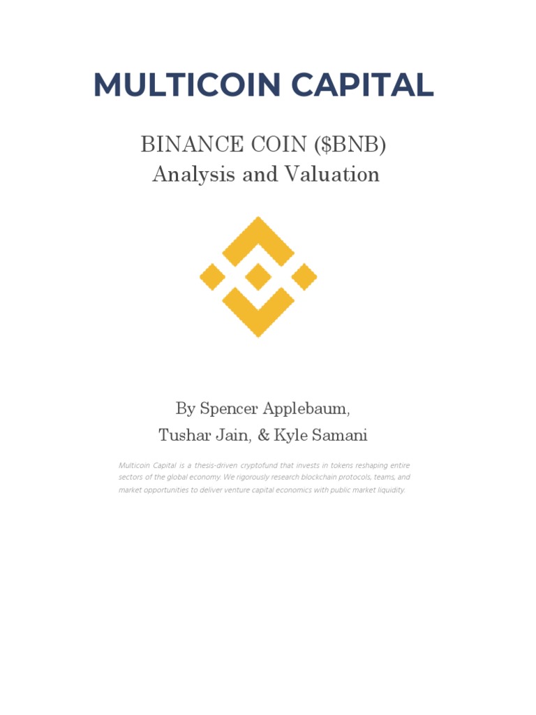 Binance Coin Analysis and Valuation | PDF | Cryptocurrency | Investing