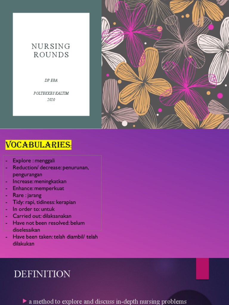 Nursing Rounds: DP Era Poltekkes Kaltim 2020 | PDF | Nursing | Patient