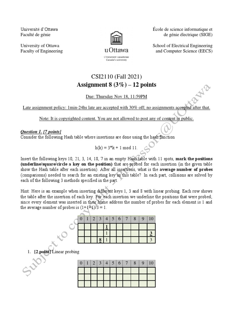 Assignment 8 3 12 Points Csi2110 Fall 2021 Pdf Algorithms And Data Structures