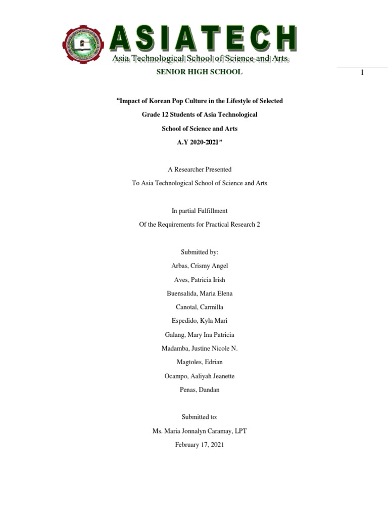 PR2 - Research Chapter 1 | PDF | World Politics | South Korea