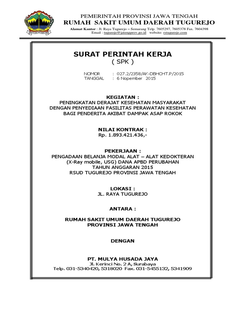 Surat Perintah Kerja (SPK) | PDF