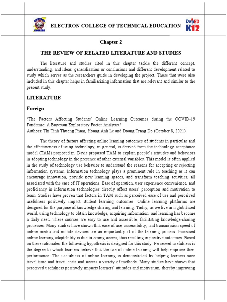 Electron College of Technical Education The Review of Related ...
