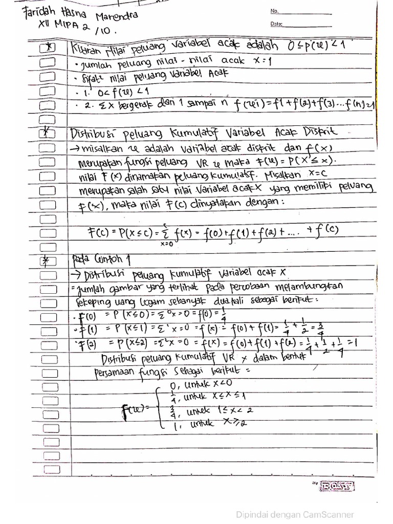 Matmin UP1 - Faridah Hasna Marendra - XII MI | PDF