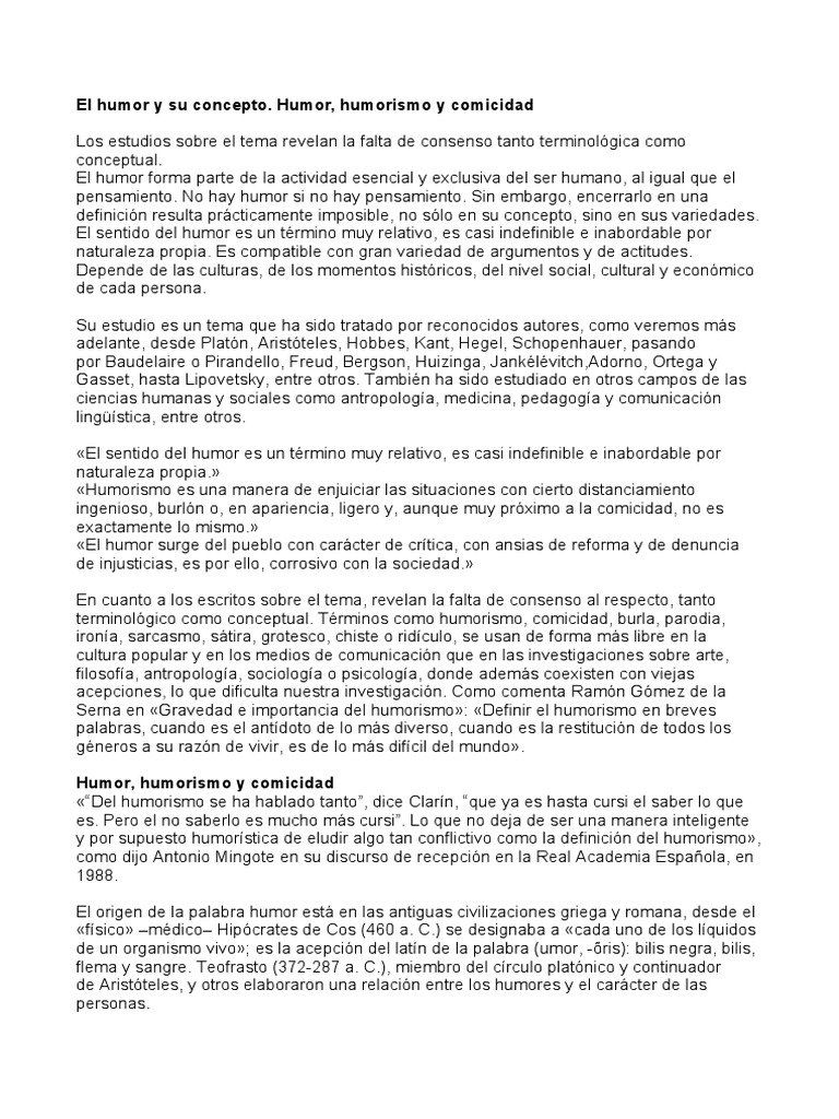 Definición y Conceptos de Humor | PDF | Humor | La risa