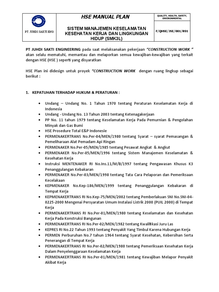 05 HSE Plan | PDF