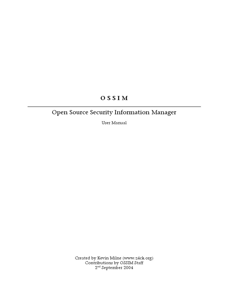 Open Source Security Information Manager: Ossim | PDF | Computer Networking | Information Age