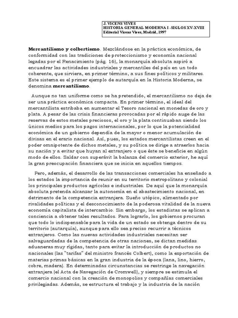 Colbertismo y Mercantilismo en Francia | PDF | Mercantilismo | Agricultura
