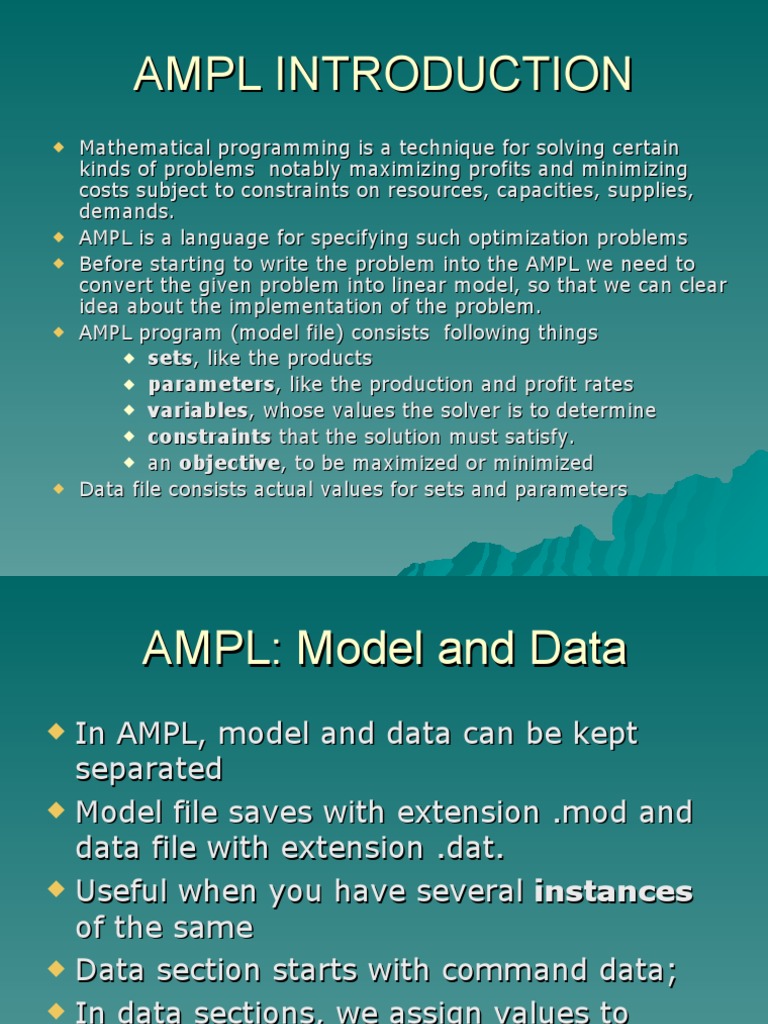 Ampl Pdf Linear Programming Mathematical Optimization