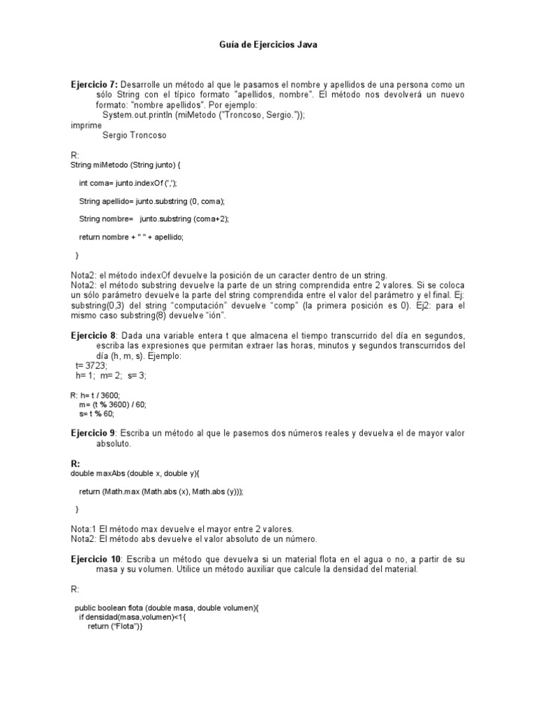 Guia de Ejercicios Resueltos Java | PDF | Ingeniería de software | Programación de computadoras