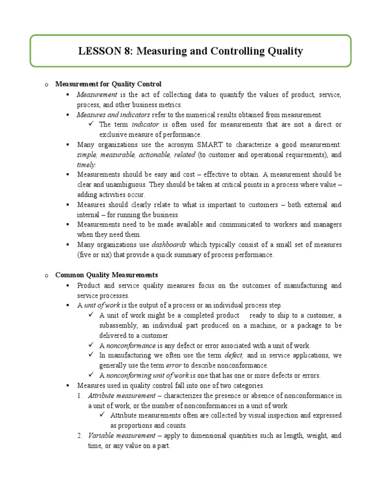 Quality Control Measurement Strategies | PDF | Accuracy And Precision ...