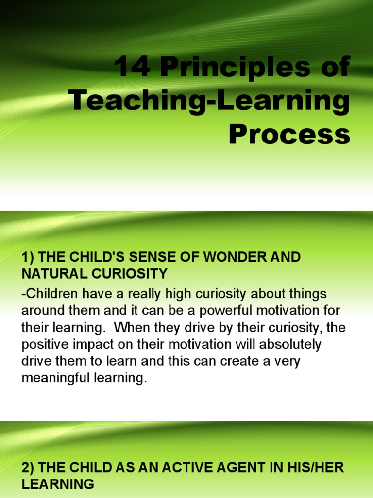 14 Principles of Teaching-Learning Process | PDF | Educational Technology | Learning