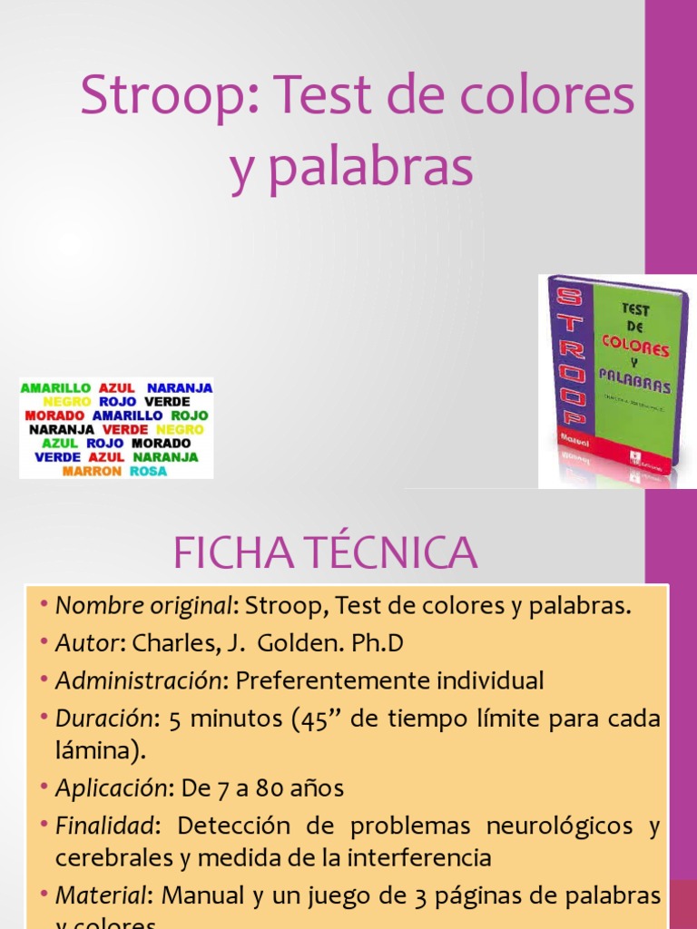 Test de Stroop | PDF | Color | Verde