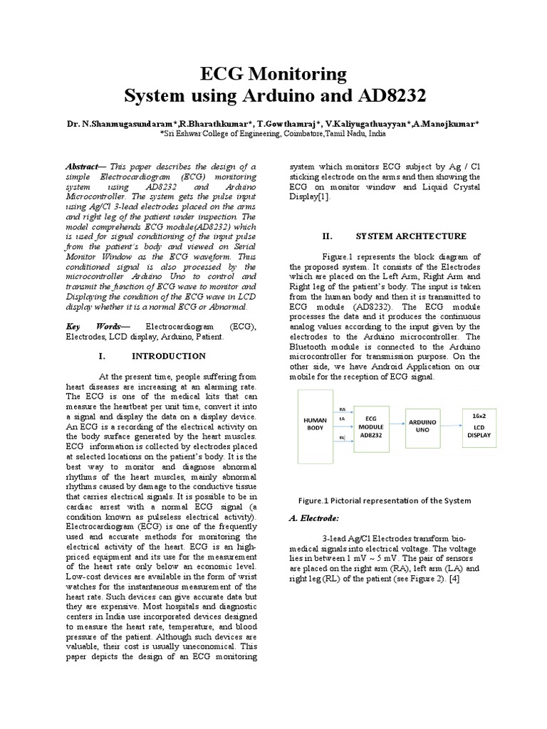 ECG Monitoring System Using Arduino and | PDF | Arduino | Electrocardiography
