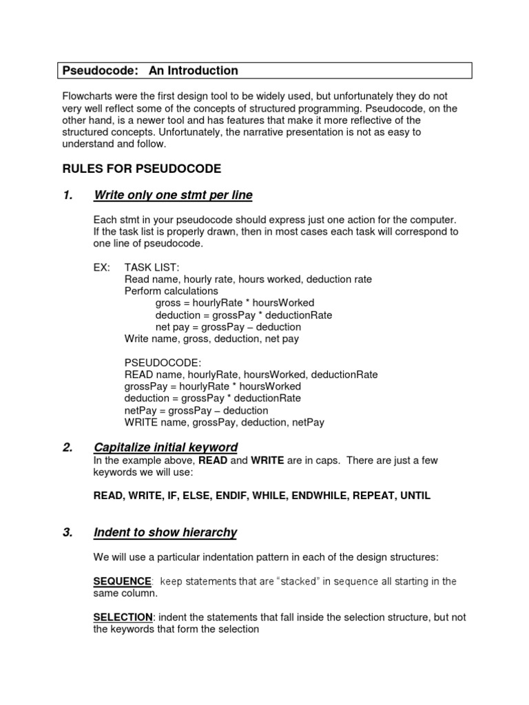 Pseudo Code Basics | PDF | Control Flow | Variable (Computer Science)