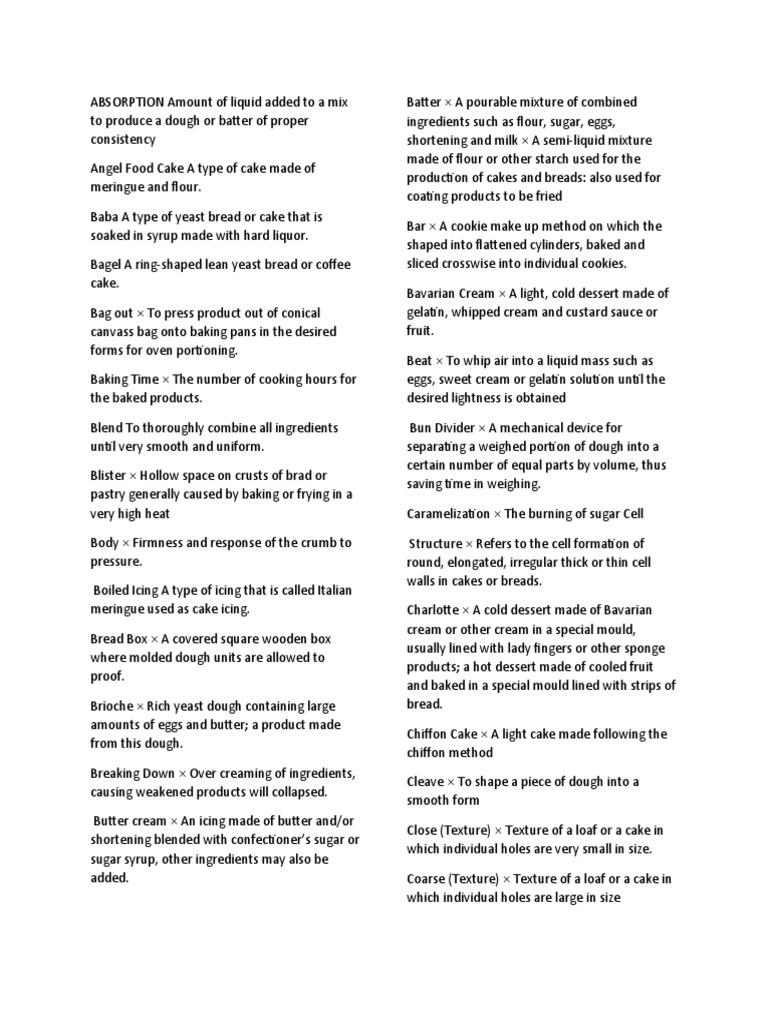 Baking Terms | PDF | Cakes | Dough