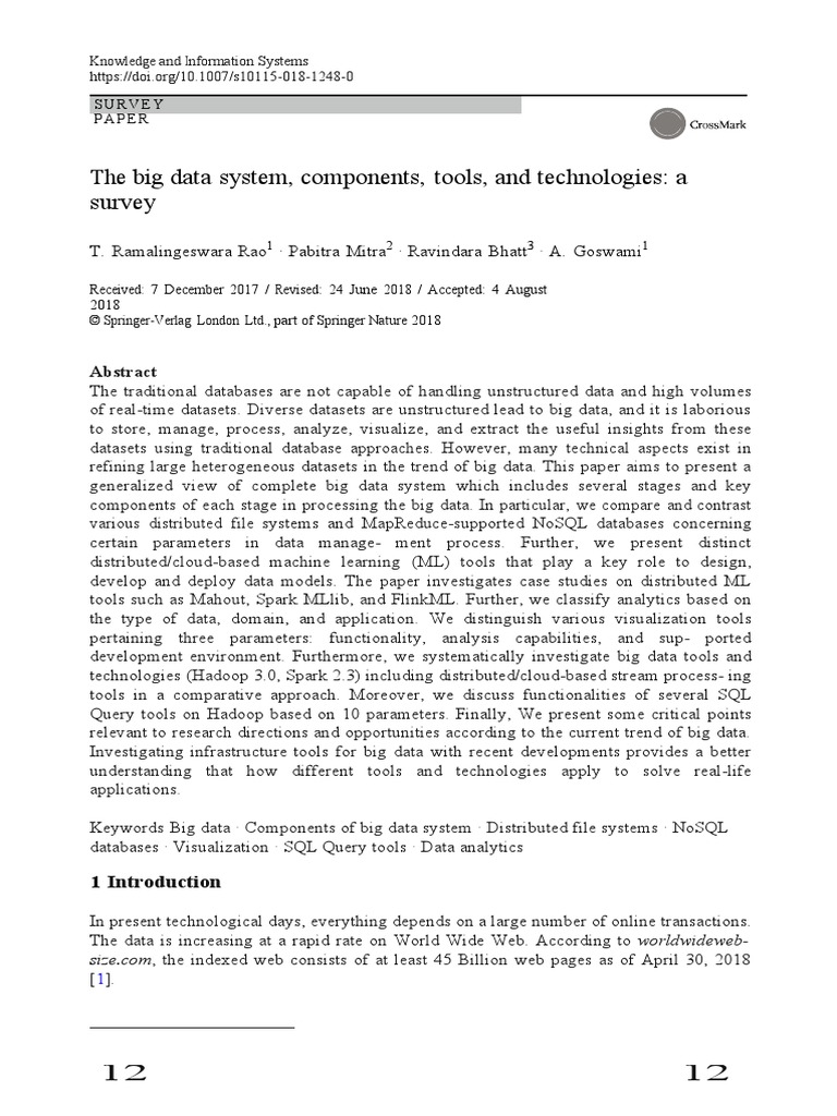 The Big Data System, Components, Tools, and Technologies A Survey | PDF ...