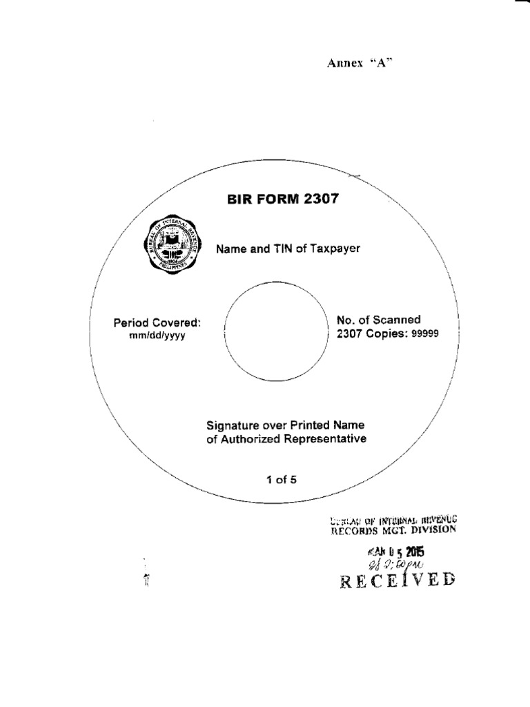 CD Cover 2307 RR 2-2015 Annex A | PDF | Law | Technology & Engineering