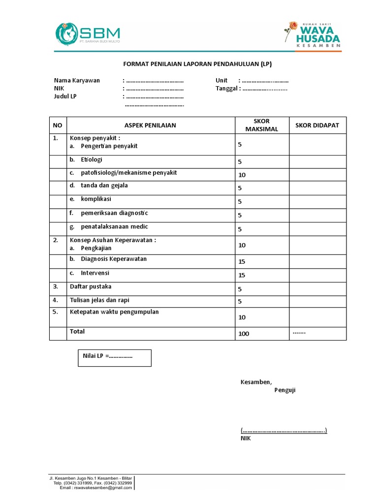 Form Penilaian Presentasi ASKEP | PDF
