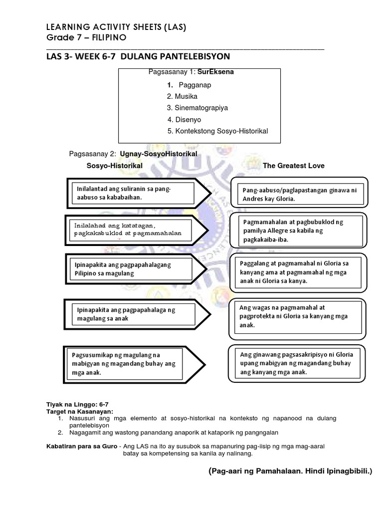 Filipino 7 - Q3 - Las 3 RTP | PDF