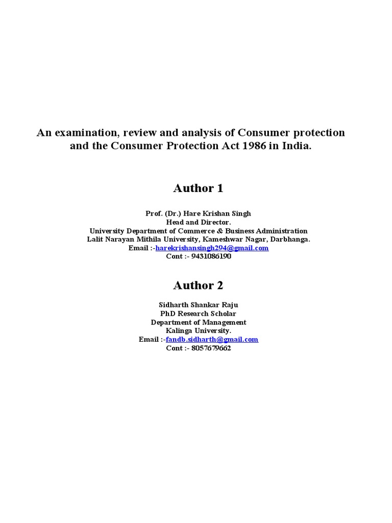 Consumer Protection Act | PDF | Consumer Protection | Product Liability