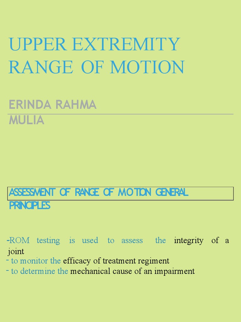 Upper Extremity Range of Motion: Erinda Rahma Mulia | PDF | Anatomical ...