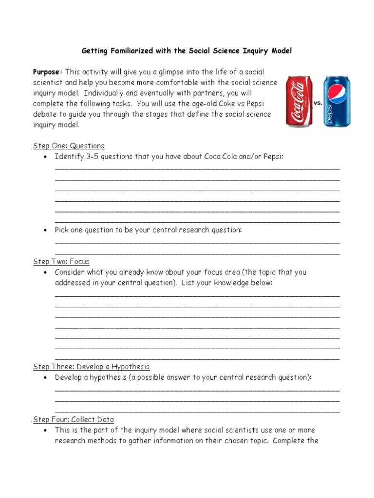 Hsp3u Cokevspepsi Social Science Inquiry Model | PDF | Science | Coca Cola