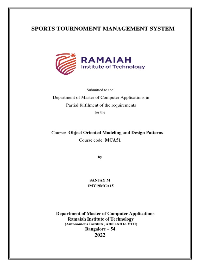Sports Tournoment Management System | PDF | Class (Computer Programming) | Information ...