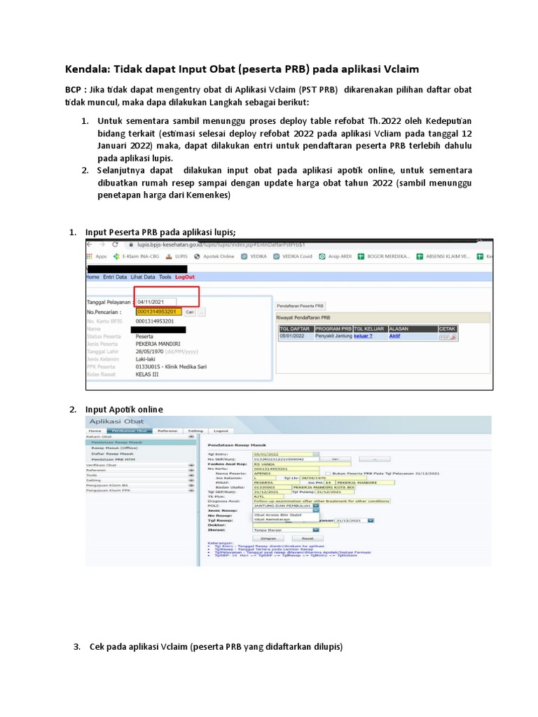Kendala Input Obat di Aplikasi Vclaim | PDF