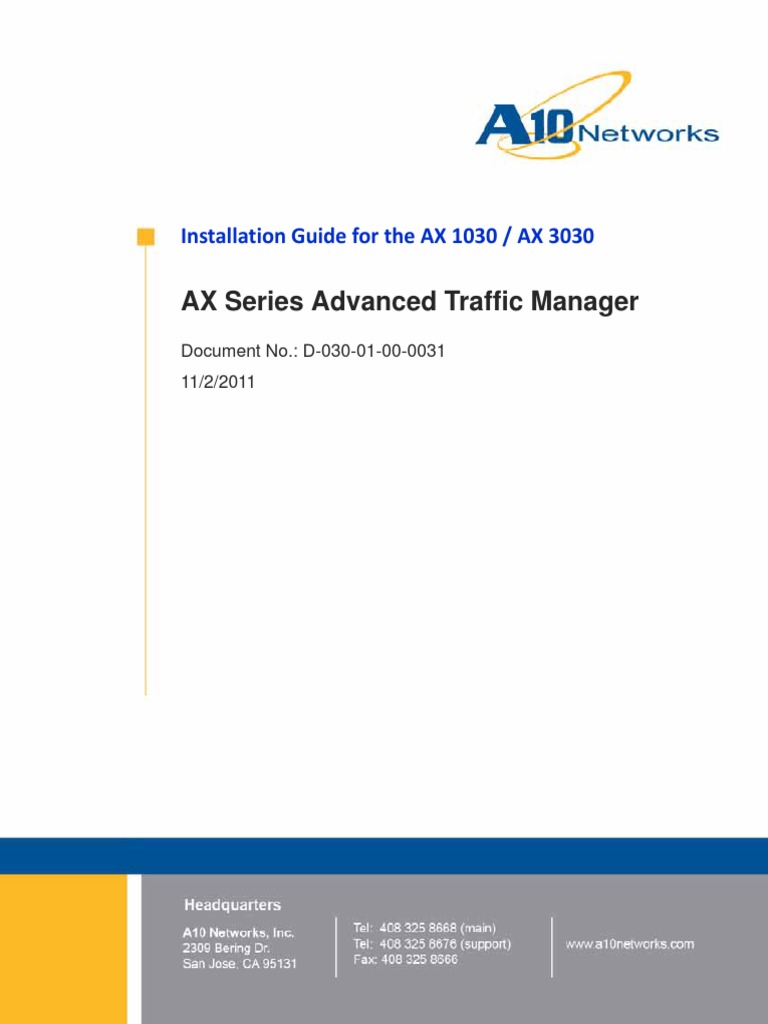 AX Series Advanced Traffic Manager: Installation Guide For The AX 1030 / AX 3030 | PDF | Command ...