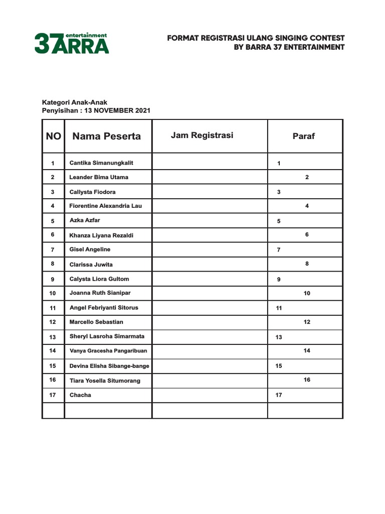 Registrasi Ulang | PDF