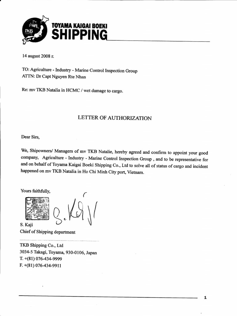 Letter of Authorization For Sales | PDF
