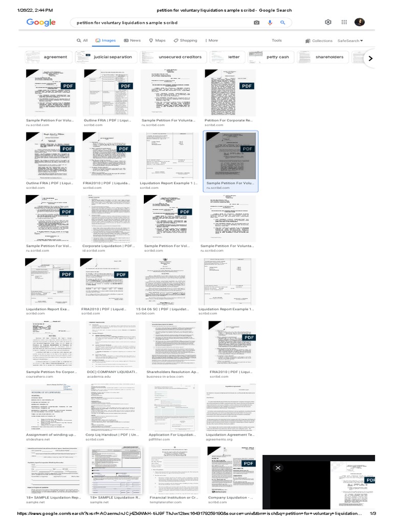 Petition For Voluntary Liquidation Sample Scribd - Google Search | PDF ...