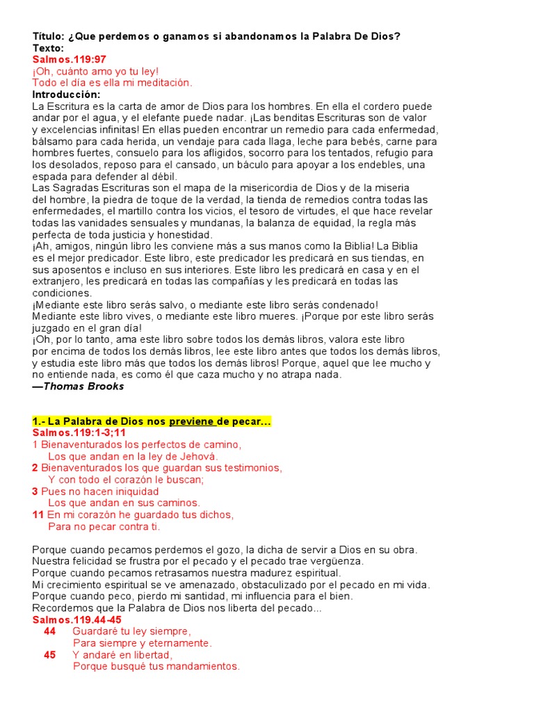 Lección 8 - Qué Perdemos o Ganamos Si Abandonamos La Palabra de Dios ...