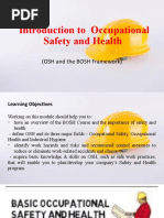 Module 1 - OSH and The BOSH Framework | PDF | Occupational Safety And ...