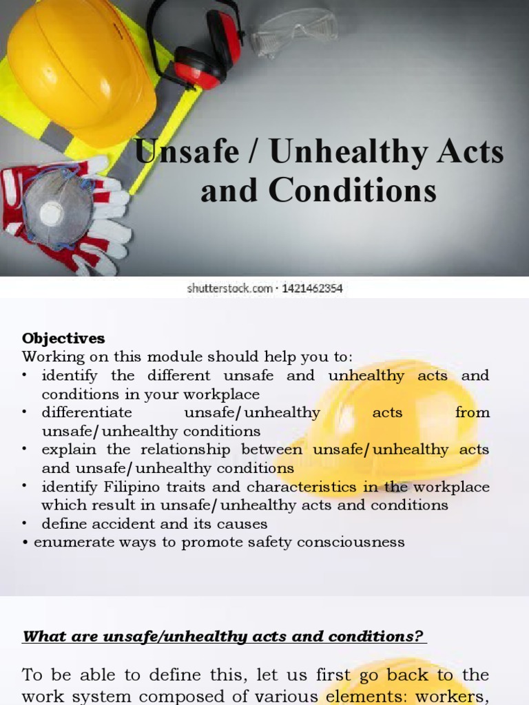 Unsafe / Unhealthy Acts and Conditions | PDF | Occupational Safety And ...