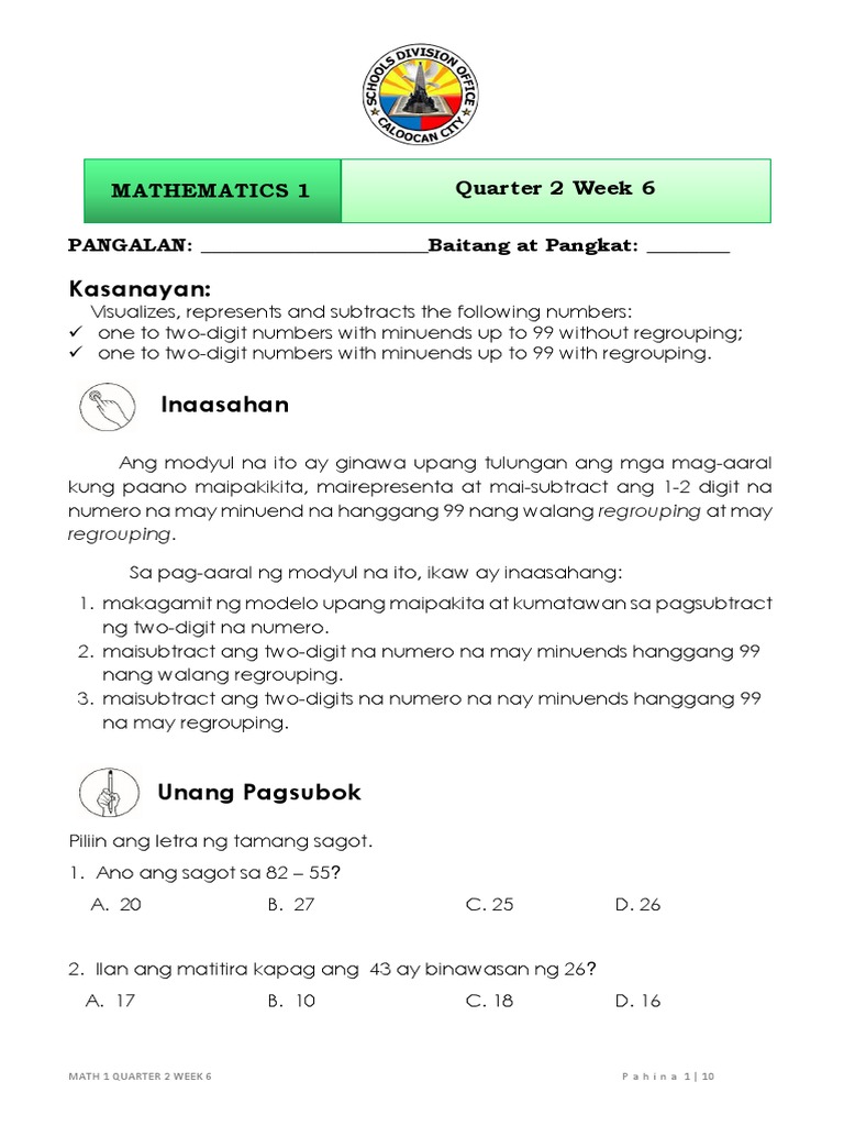 Math 1 QTR 2 Week 6 | PDF