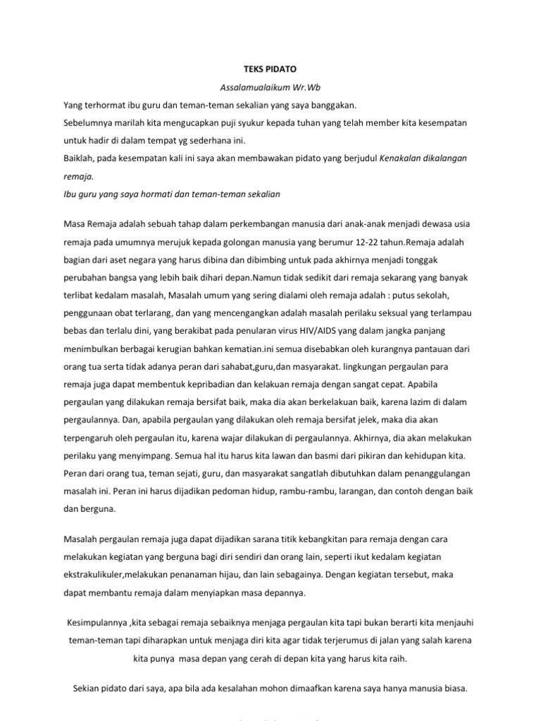 TEKS PIDATO - Ucii | PDF