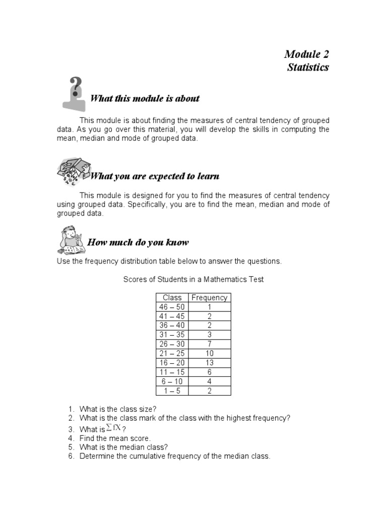 Module 2 Elem Stat | PDF | Median | Mode (Statistics)