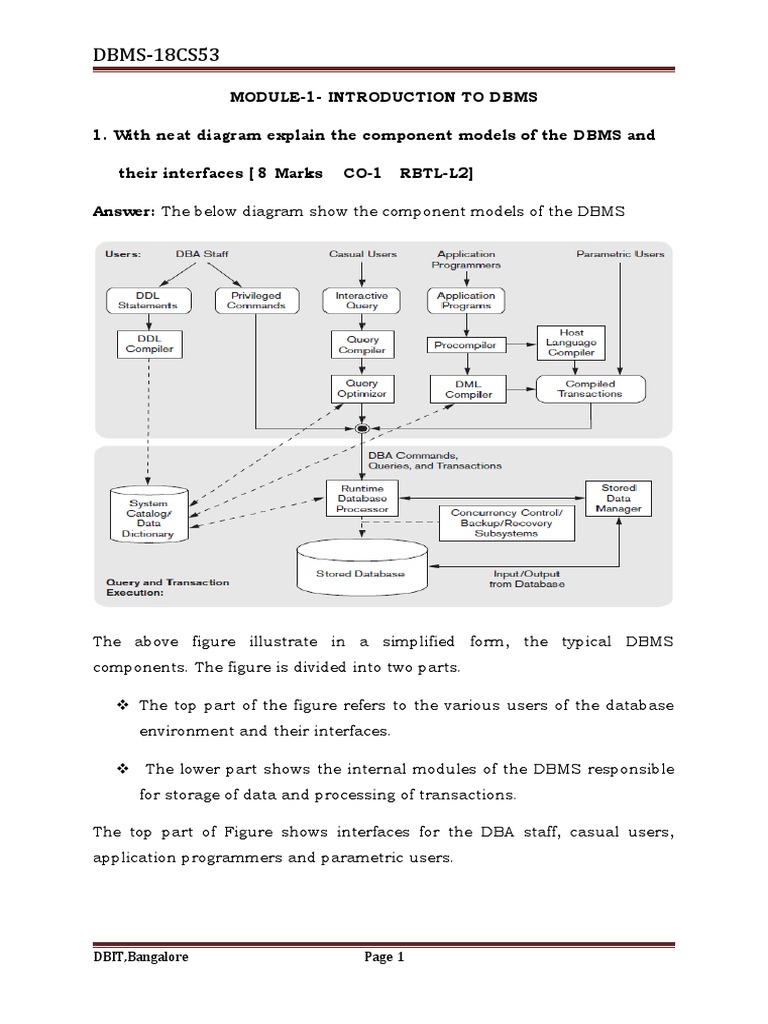 Dbms-Module-1 Solutions | Download Free PDF | Databases | Conceptual Model