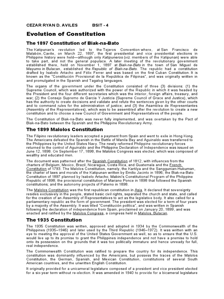 Evolution of Constitution | PDF | World Politics | President Of The ...