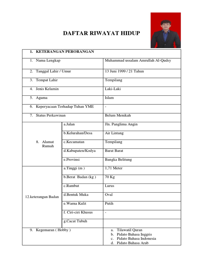Daftar Riwayat Hidup (CV) | PDF