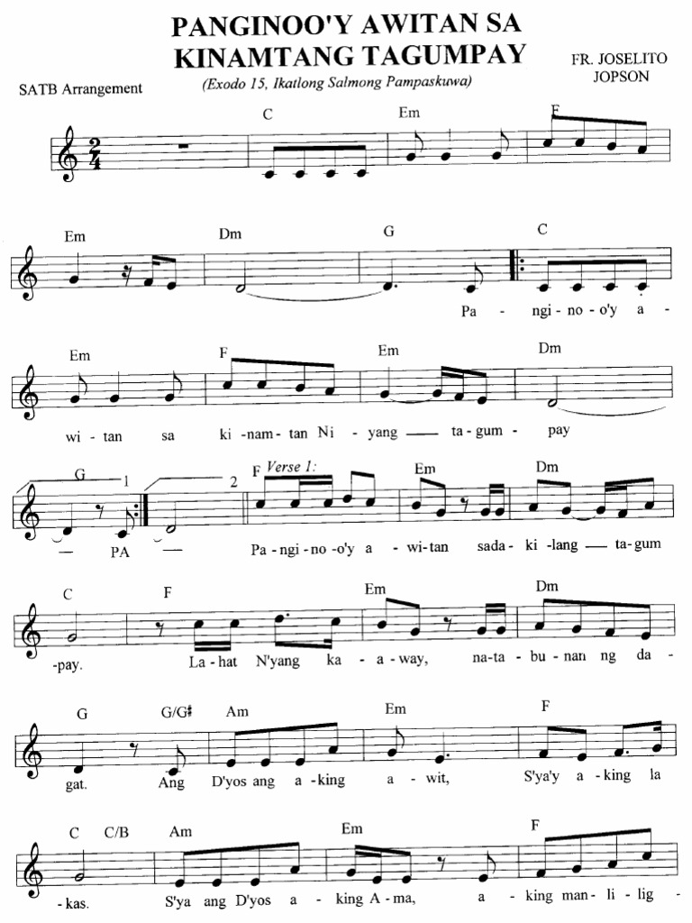 Panginoo'y Awitan Sa Kinamtang Tagumpay | PDF