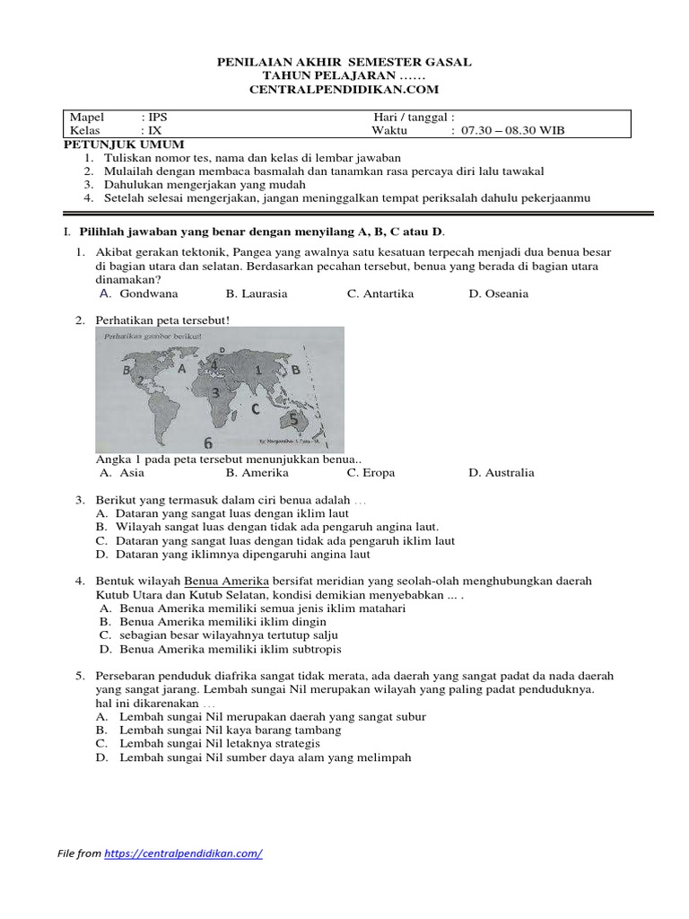 Soal PAS IPS KEL 9 | PDF | Perjalanan